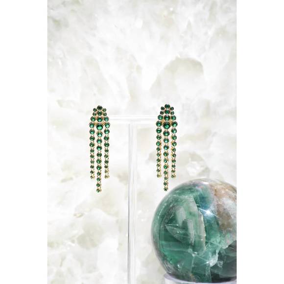 NATIVE GEM | Jewelry | New Native Gem Sizzle Earrings In Emerald | Poshmark